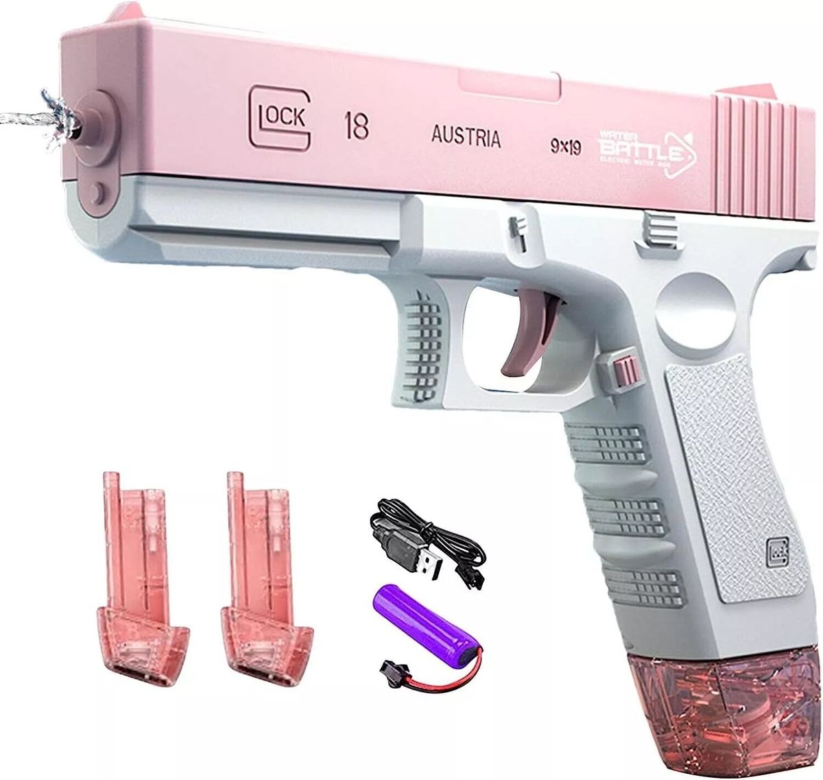 Electric Automatic Water Pistol Gun with 2 Magazine - Pink | Shop Today ...