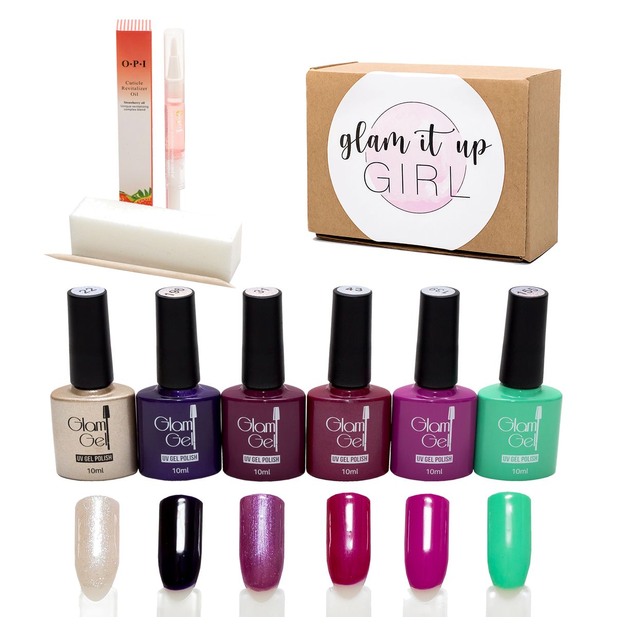 UV Gel Nail Polish Colours Set of 6 Indigo- Glam Gel by Glam It Up Girl ...