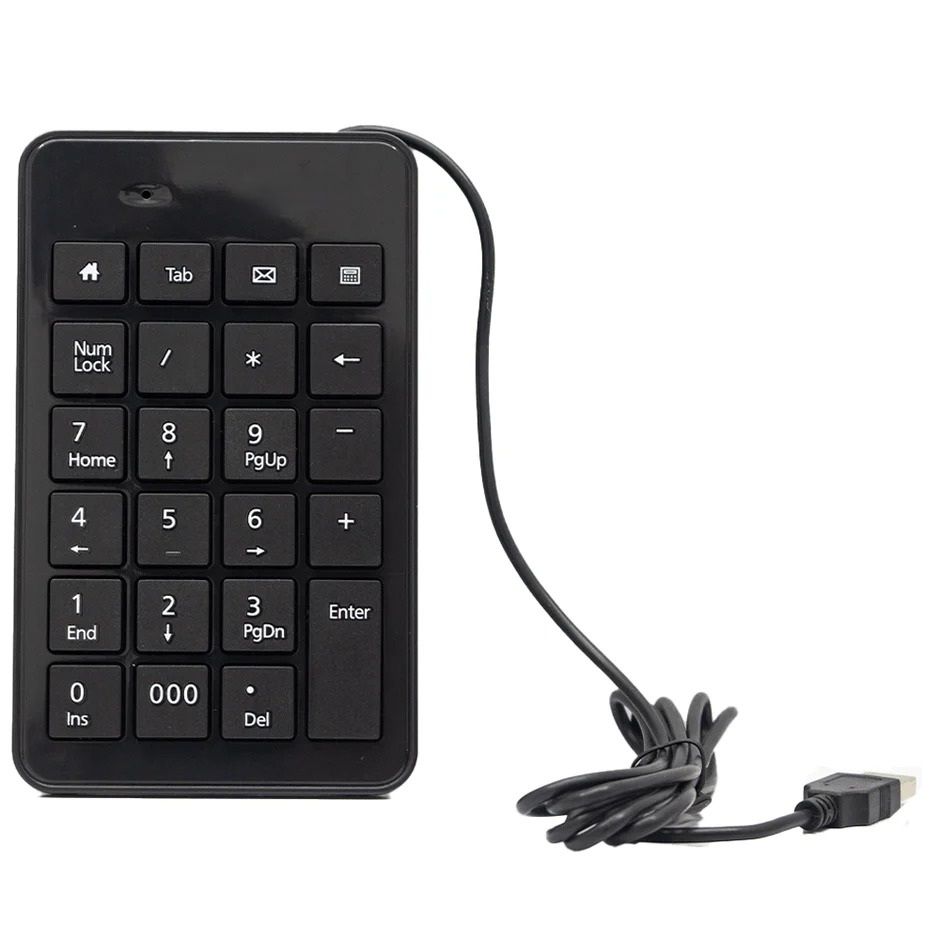 Slim 23-Key USB Wired Number Pad Compact Portable Numeric Keyboard ...
