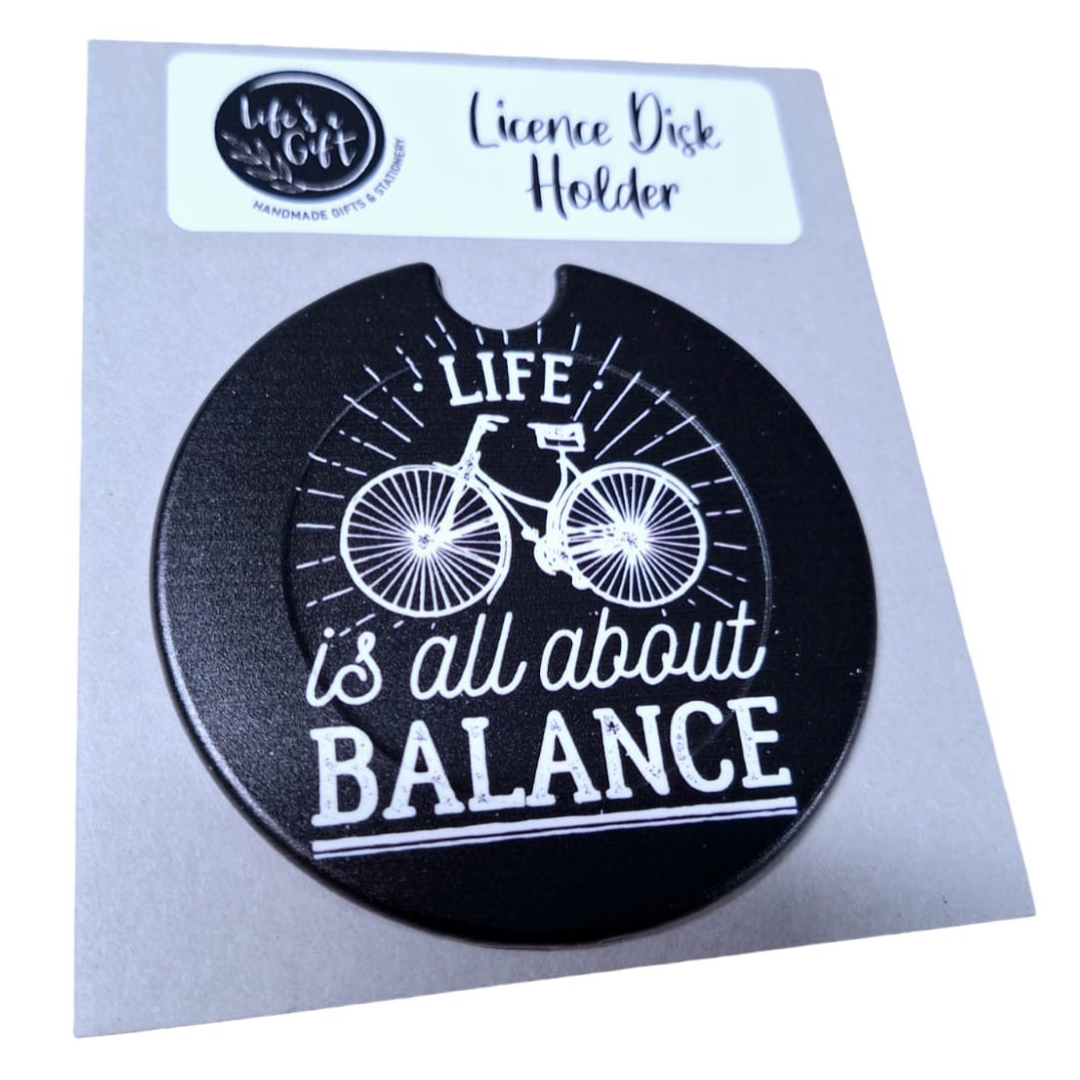 Licence Disk Holder - Life is all About Balance | Shop Today. Get it ...