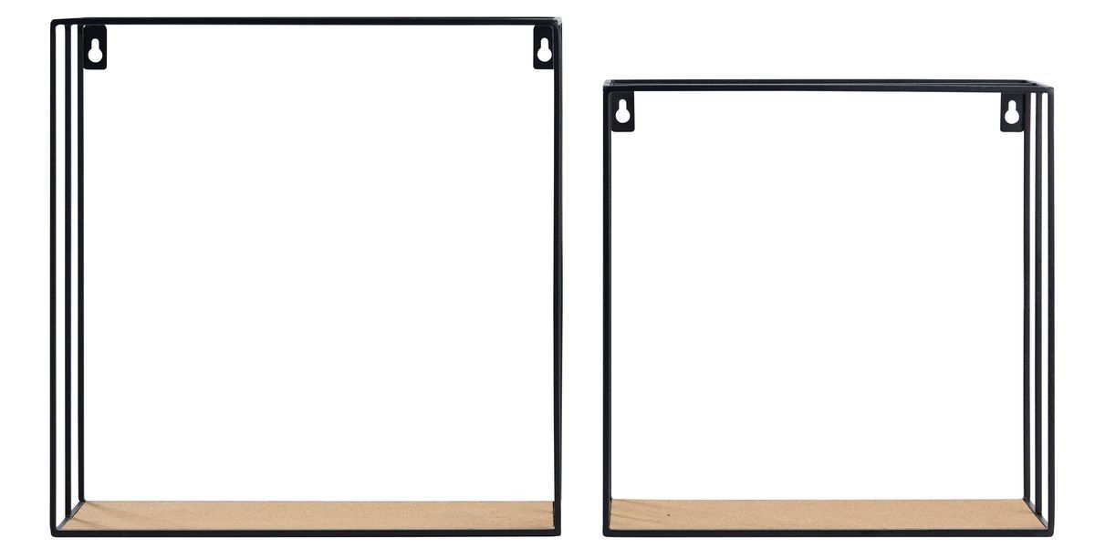 Black Metal Wall Shelf with Cork Base - 2 Piece | Shop Today. Get it ...