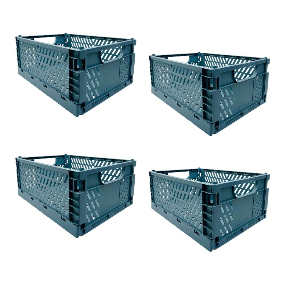 Set Of 4 Foldable Multi-Functional Crate Storage Box Bin 442527 | Shop ...