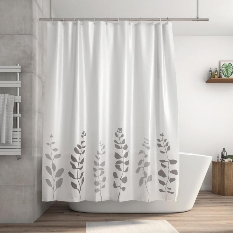 Sensea Shower Curtain Leaf Nature Pattern - White | Shop Today. Get it ...