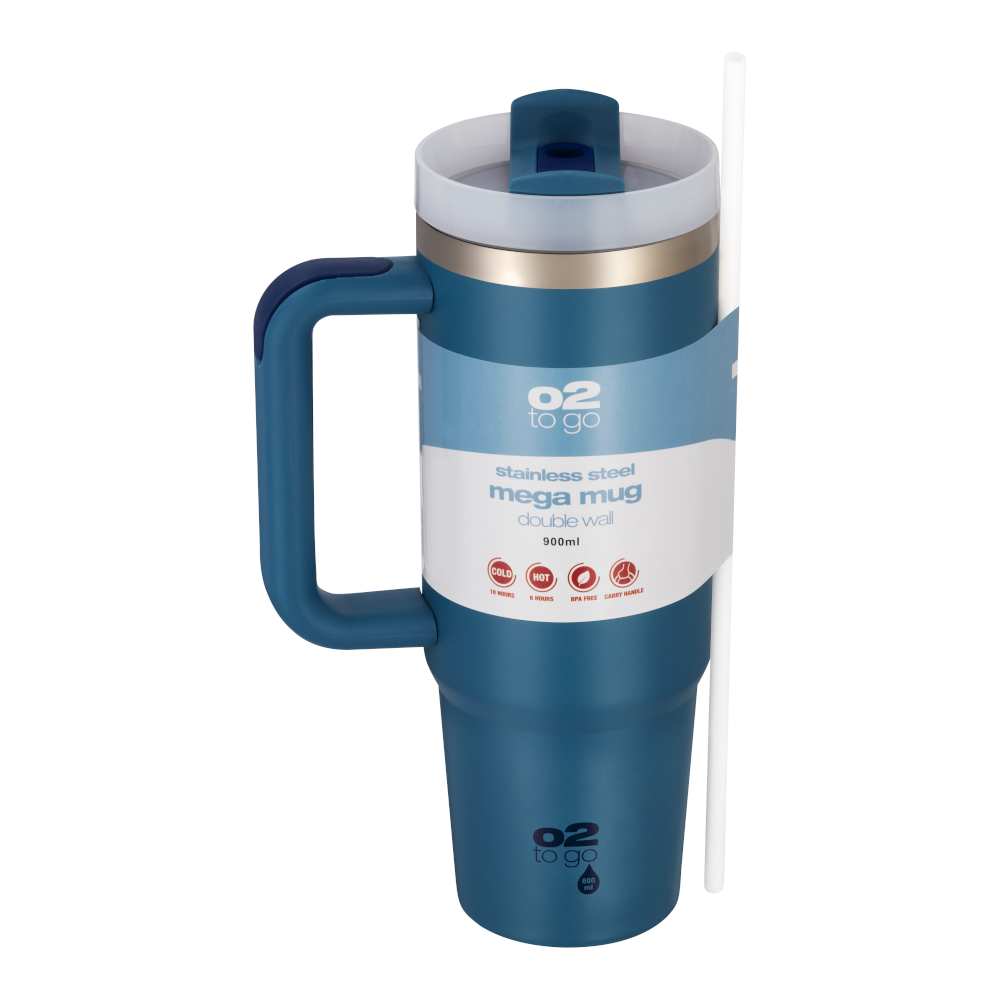 O2 Stainless Steel Double Walled Mega Mug 900ml | Shop Today. Get it ...