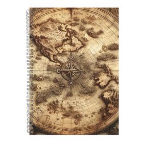 Compass A4 Notebook Spiral and Lined Maps Graphic Notepad Design ...
