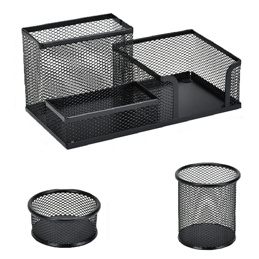 3 Pcs Stationery Storage Mesh Desk Organizer Set - Black | Shop Today ...