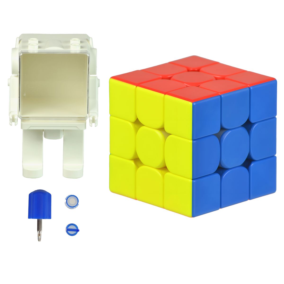 Adjustable Magnetic Speed Cube 3x3 with Robot Stand - Puzzle Cube Toy ...