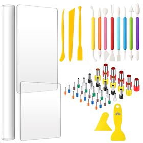 56 Pieces/Set Polymer Clay Cutters with Clay Modeling Tools for DIY ...