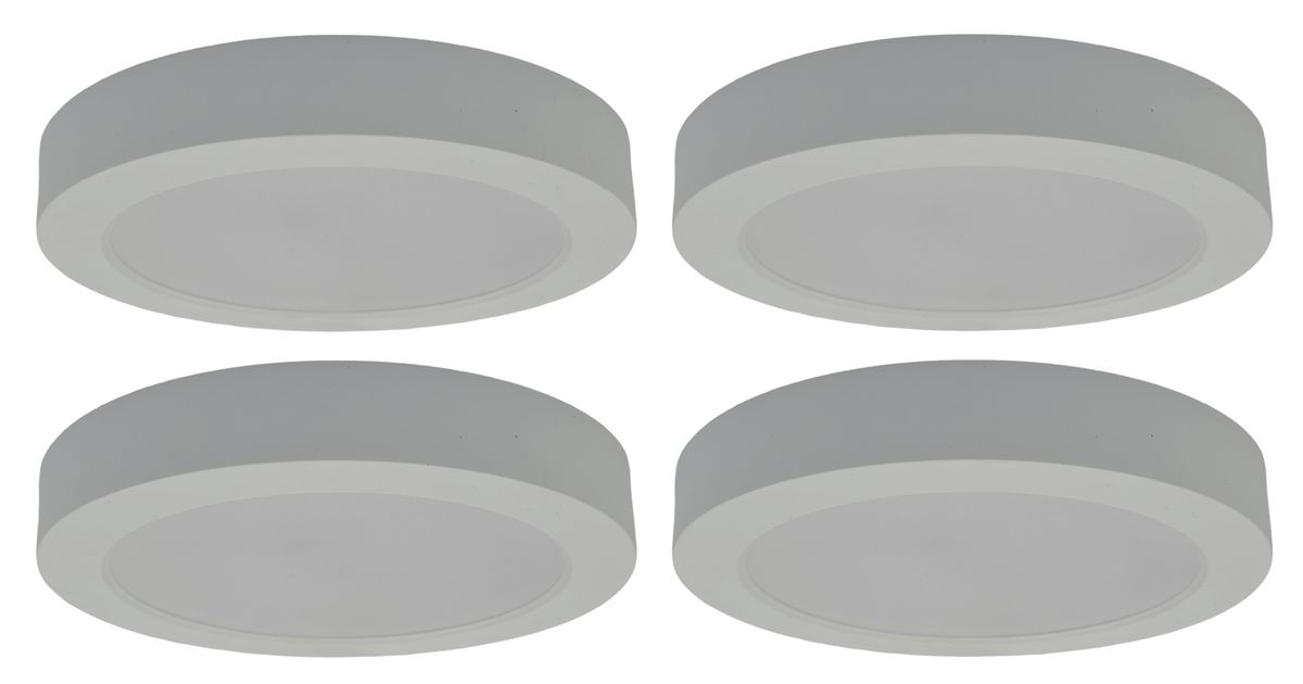 Hello Today Round LED Surface Panel Light 6W 122mm Diameter - 4 Pack ...