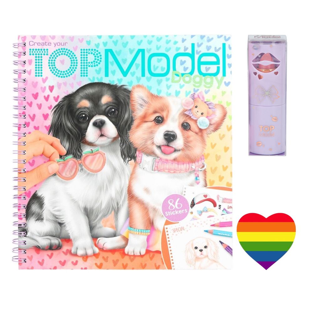 Craft Top Model Style Your Doggy Colour Book with Heart Sticker ...