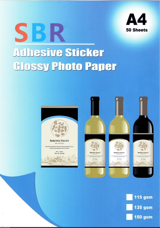 SBR A4 Self Adhesive Glossy Sticker Photo Papers - 150gsm - 50 Sheets ...
