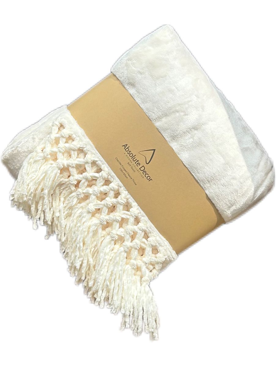 Absolute Decor Chenille Fringe Soft Touch 130X180 Throw | Shop Today ...