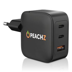 PEACHZ 65W GaN USB-C Fast Charger - 2 PD Ports + USB-A Laptop Wall ...