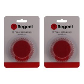Regent Cake Cups Red Glassine Paper 50X32.5mm 2 Pack 100 Pieces | Shop ...