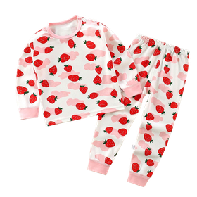 Girls Winter Long Sleeve Cotton Pyjamas/Sleepwear - Strawberry | Shop ...