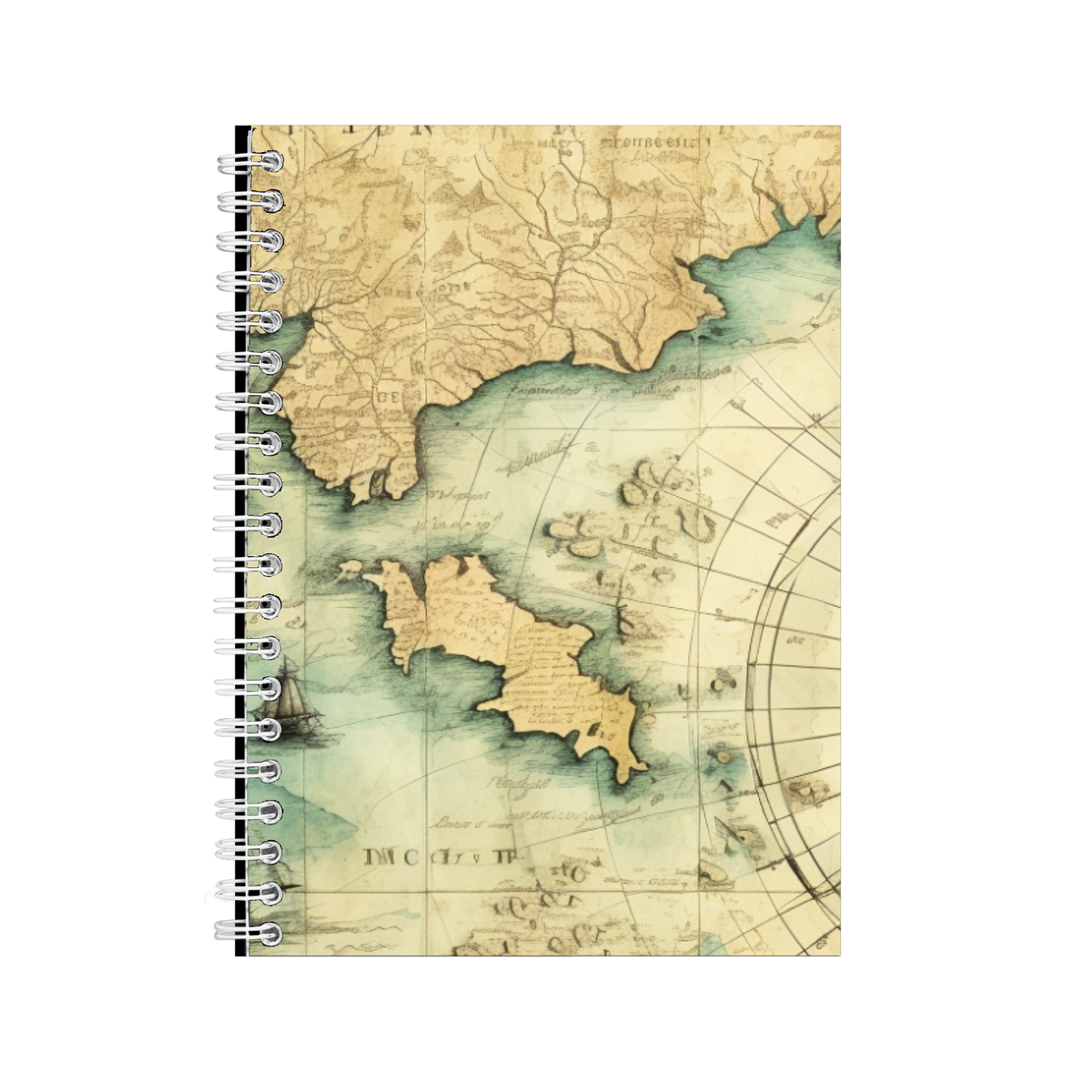 Old Map 1 A5 Notebook Pad with Lines Trendy Graphic Birthday Present ...