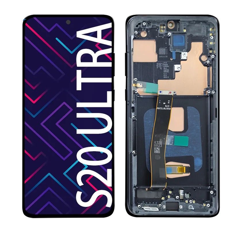 Lcd Screen Replacement For Samsung Galaxy S20 Ultra With Tempered Glass ...