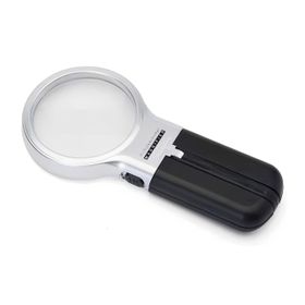 Folding LED Light Magnifying Glass 3x Portable Handheld for Reading ...