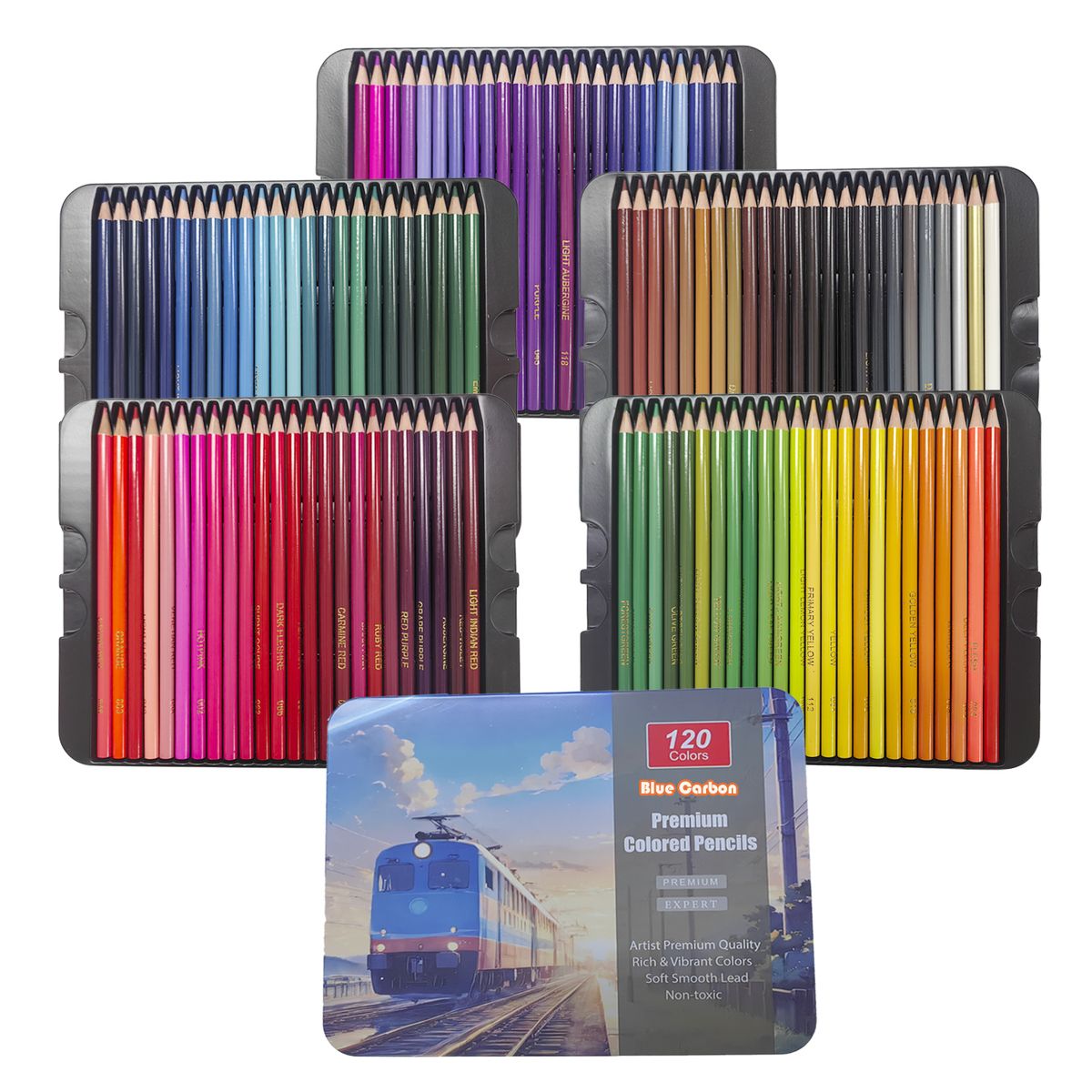 Colored Pencils Set 120 Colors Oil-Based Drawing Pencils Kit for Kids ...