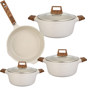 7 Piece Nonstick Die-Cast Cookware Set Die Cast Marble Coating | Shop ...