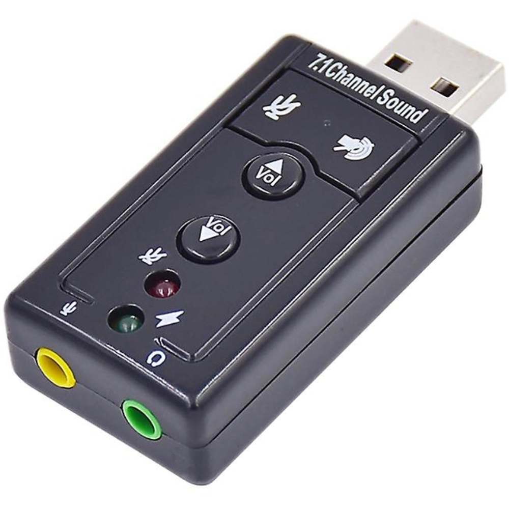USB Adapter Sound Card with Headphones & Microphone Jack - USB 7.1 ...