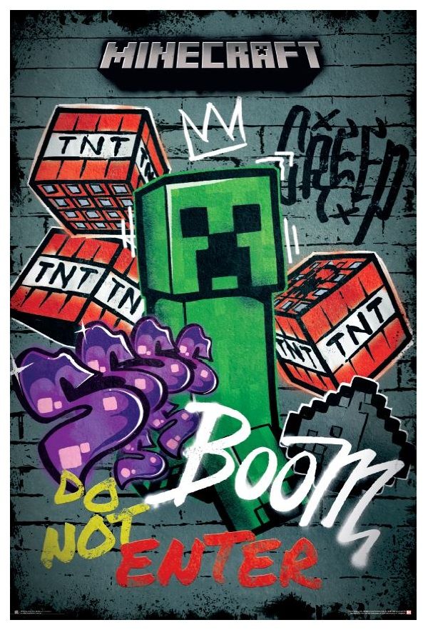 Minecraft - Do Not Enter Graffiti Poster | Shop Today. Get it Tomorrow ...