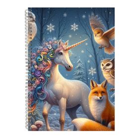 Animal A4 Notebook Spiral and Lined with Winter Graphic Notepad Present ...