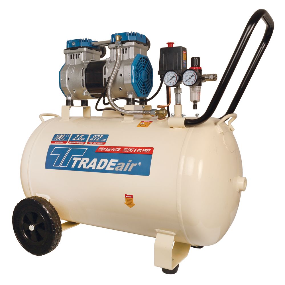 Tradeair 100L Silent Oil Free Direct Drive Multi Cylinder Compressor 1 ...