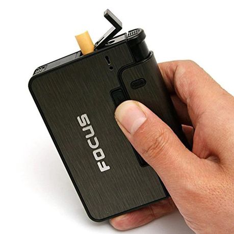 FOCUS Automatic 10pcs Metal Cigarette Case Holder Box With Lighter Case Daily Sale Shop
