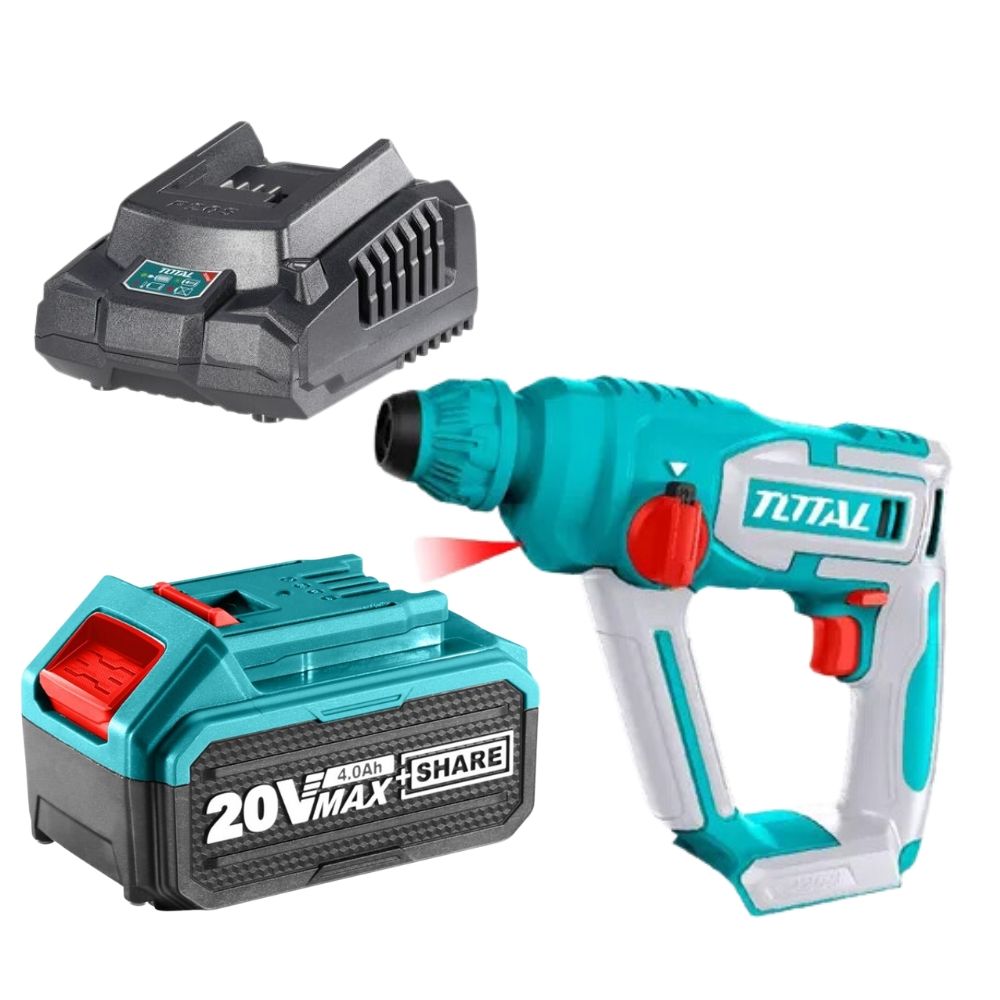 Total Tools - Lithium-Ion Rotary Hammer (20V) + Battery & Charger 2.0 ...
