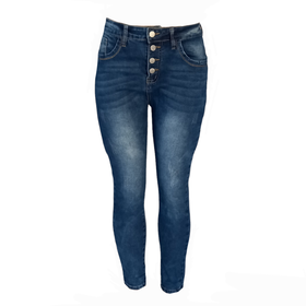 Ladies Blue Wash Button Down Skinny Jeans | Shop Today. Get it Tomorrow ...
