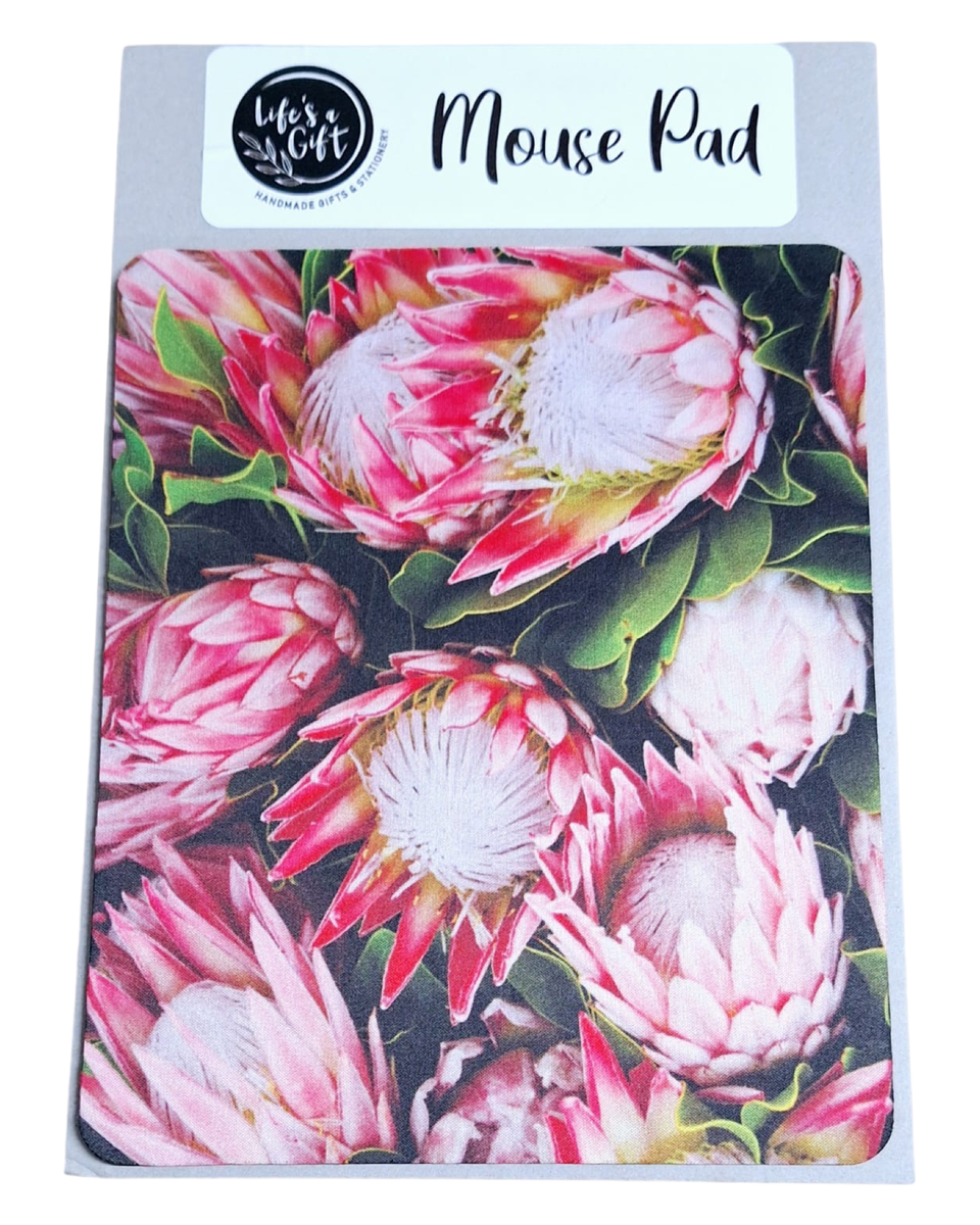 22cm x 18cm Mouse Pad- Gradiant Pink Blooming Spiky Proteas | Shop ...
