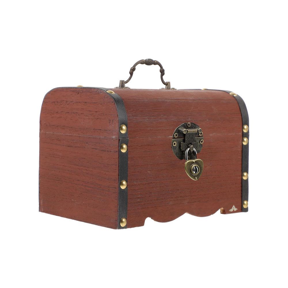 Treasure Box Wooden Money Saving Box Coin Bank Jewelry Collection Box ...