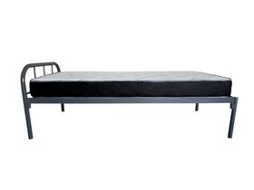 Single Metal Bed with Round Headpiece including High-Density Foam ...