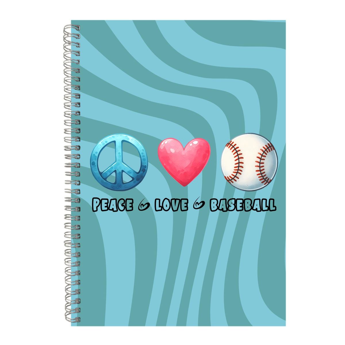 Peace A4 Notebook Spiral and Lined Trendy Baseball Graphic Notepad Gift ...