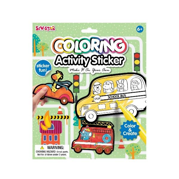Sew-Star Vehicle Coloring Activity Stickers Kit | Shop Today. Get it ...