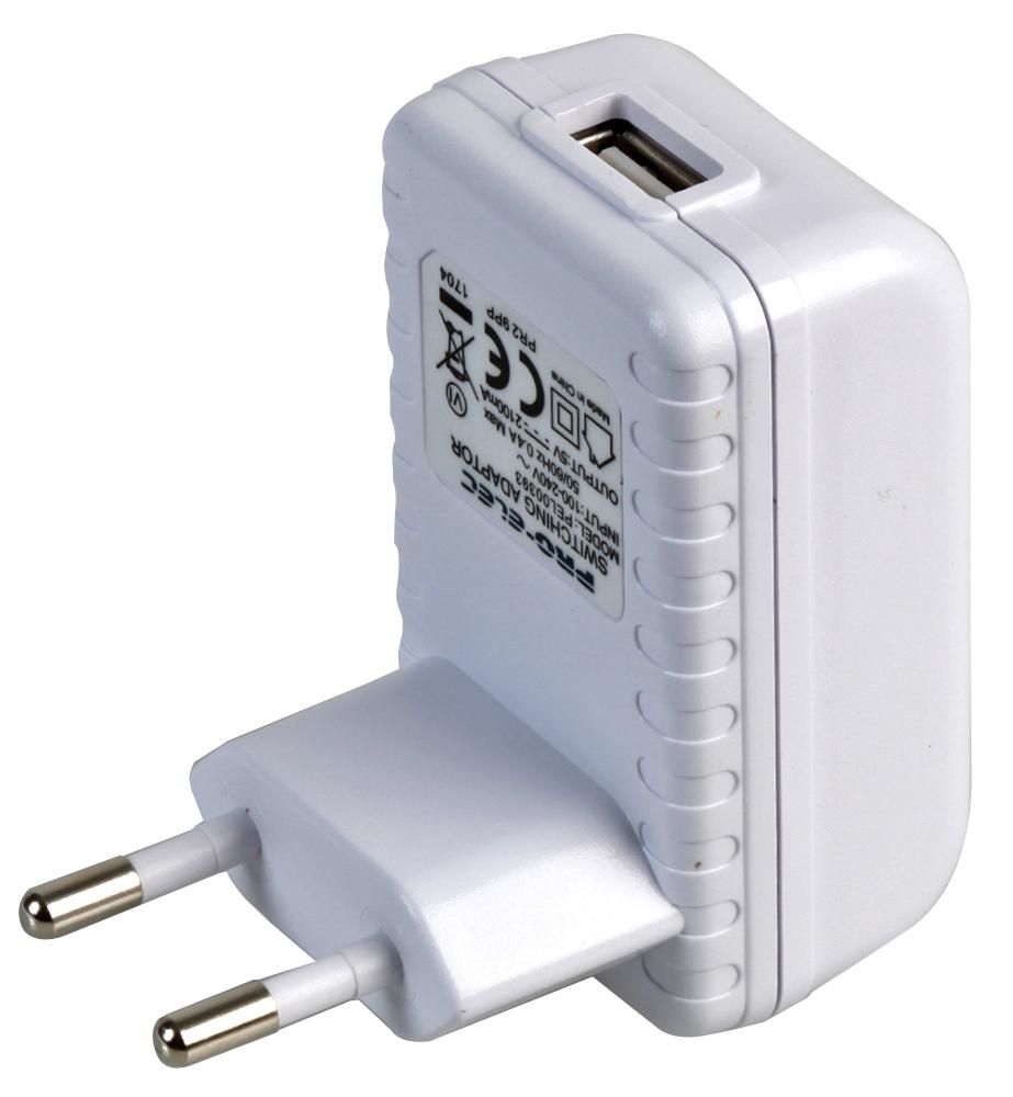 Pro Elec (PEL00393) AC/DC Power Supply, ITE, 1 Output, 10.5 W, 5 V, 2.1 ...