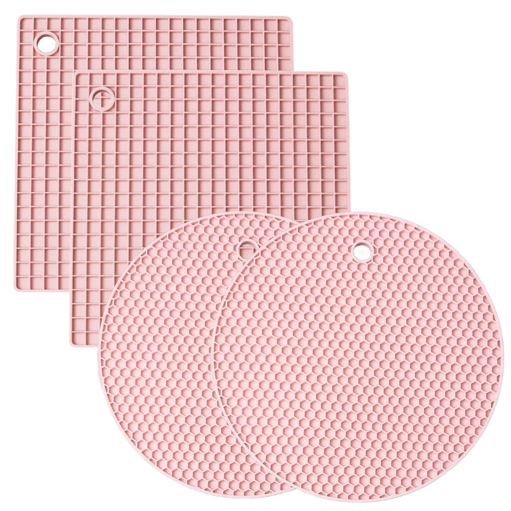 Silicone Resistant Non-Slip Pot Mats Hot Pads for Kitchen - 4-Piece ...