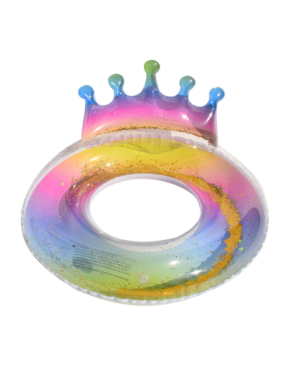 Inflatable Crown Swim Ring, Crown with Glitters Swim Ring | Shop Today ...