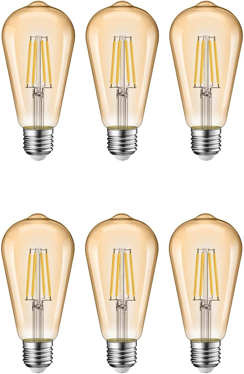 Pack Of 6 St64 4w Retro Warm White Led E27 Filament Bulb 64mm Shop
