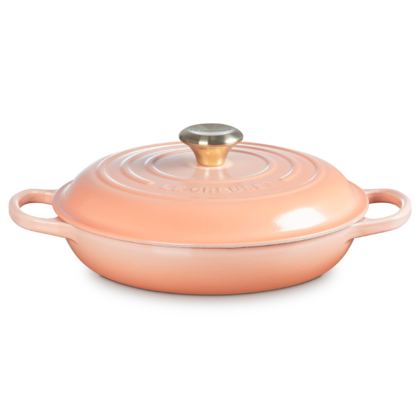 Le Creuset Signature Shallow Cast Iron Casserole - 26cm - Peche | Shop ...