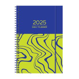 2025 A5 Daily Planner - Electric Marble, Imitation Leather Wirebound ...