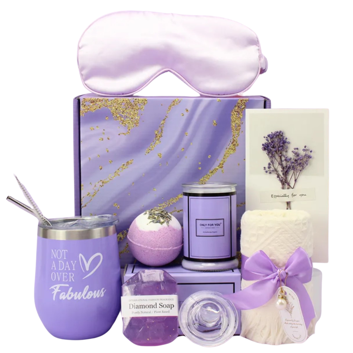 Luxury 10 Piece Relaxation Spa Gift Set - Self-Care Package for Women ...