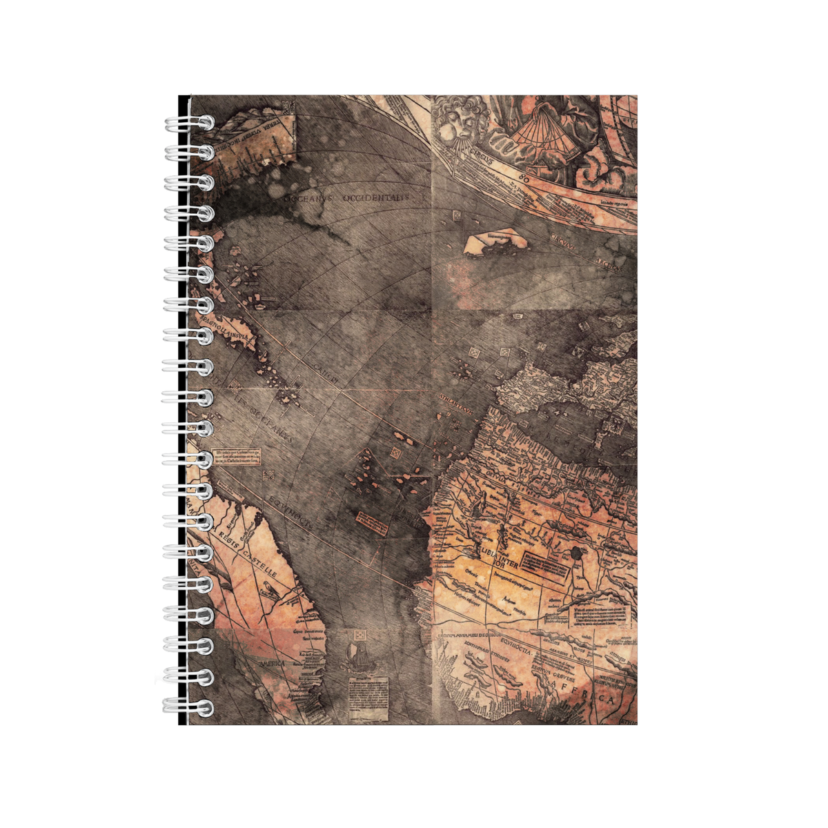 Old Map 10 A5 Notebook Pad with Lines Trendy Graphic Birthday Present ...