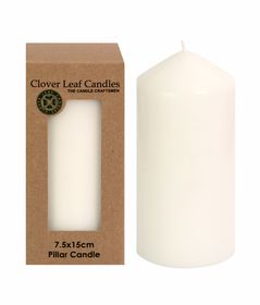 6 x Clover Leaf Candles - Wedding Pillar Candle - (7.5x15cm) | Shop ...