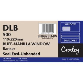 Croxley window envelopes self seal manilla DLB 110mm x 220mm box 500 ...