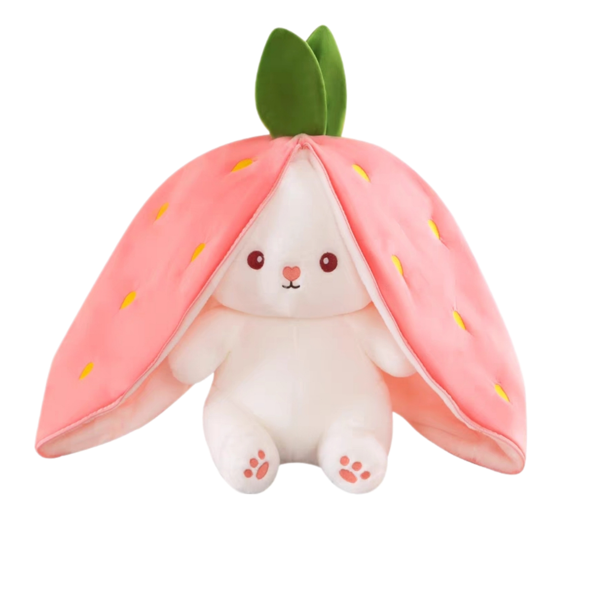 Reversible Plush Bunny Zipped Into A Strawberry Pillow | Shop Today ...