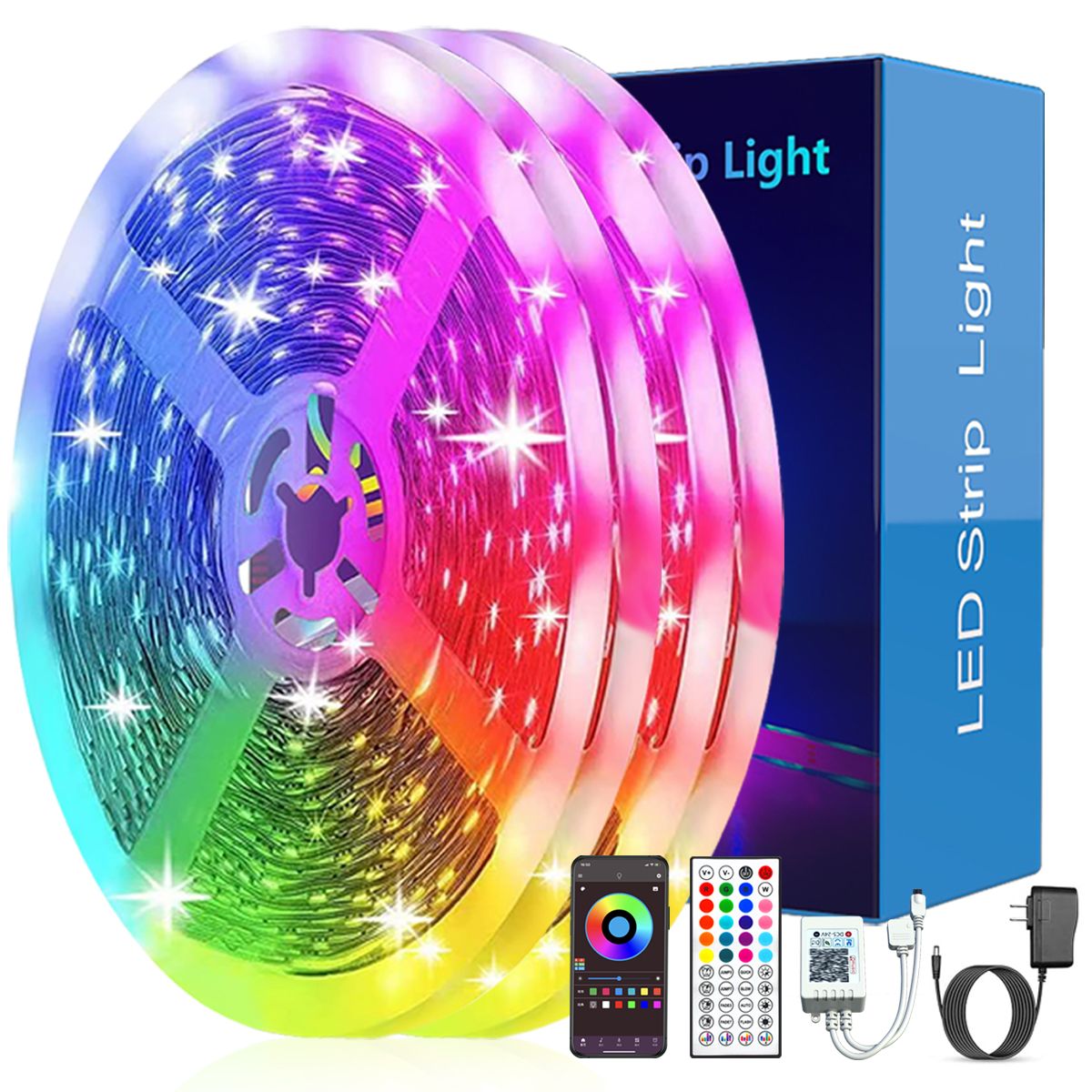 LED Light Strip App Bluetooth Control 5050 RGB 20m 2x10m Shop Today