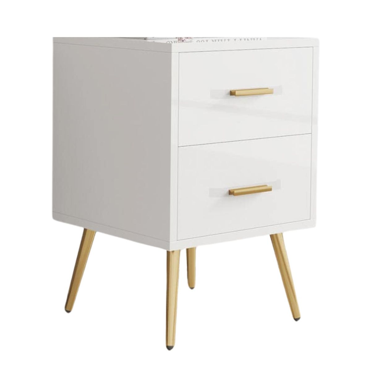 Modern White & Gold Nightstand | Shop Today. Get it Tomorrow ...