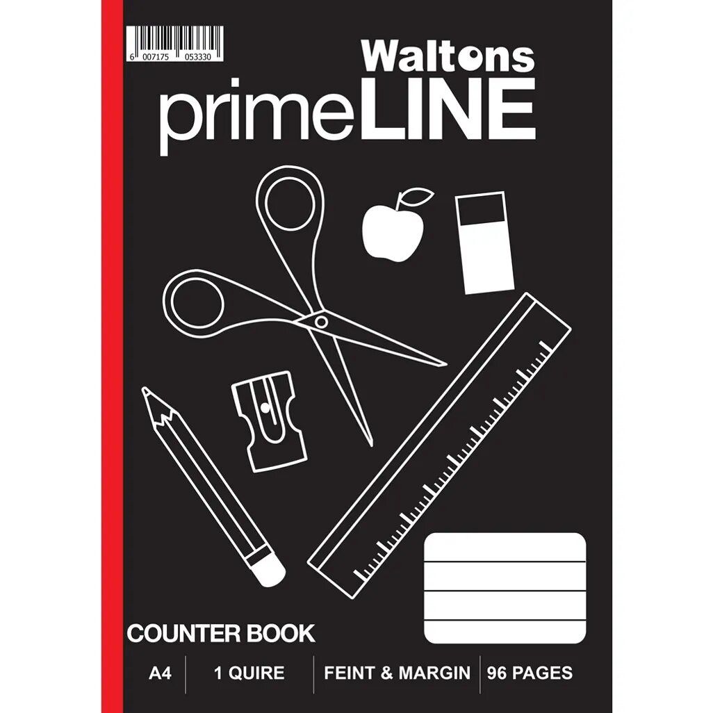 Primeline Hard Cover Counter Book 1 Quire Feint & Margin A4 96 Page x 2 ...
